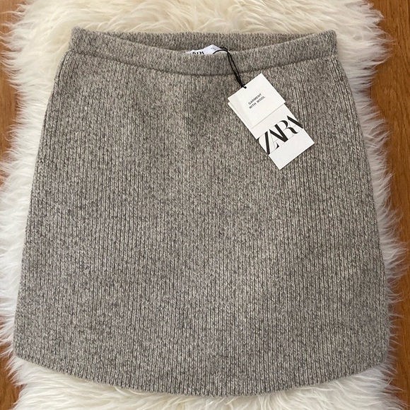 Zara | Skirts | Zara Woolblend Ribbed Knit Mini Skirt | Poshmark